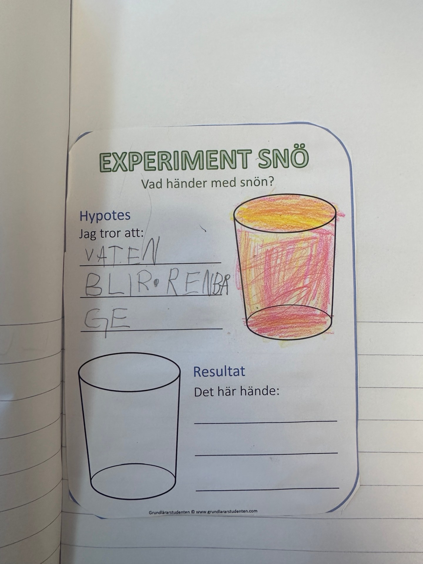 Experiment snö – Grundlärarstudenten