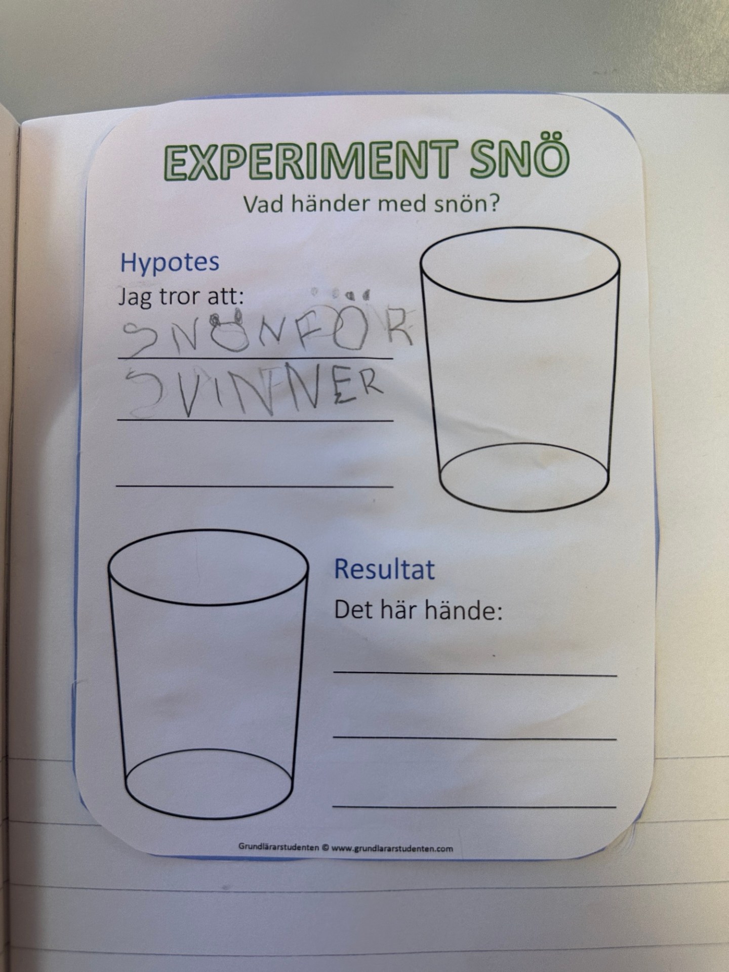 Experiment snö – Grundlärarstudenten